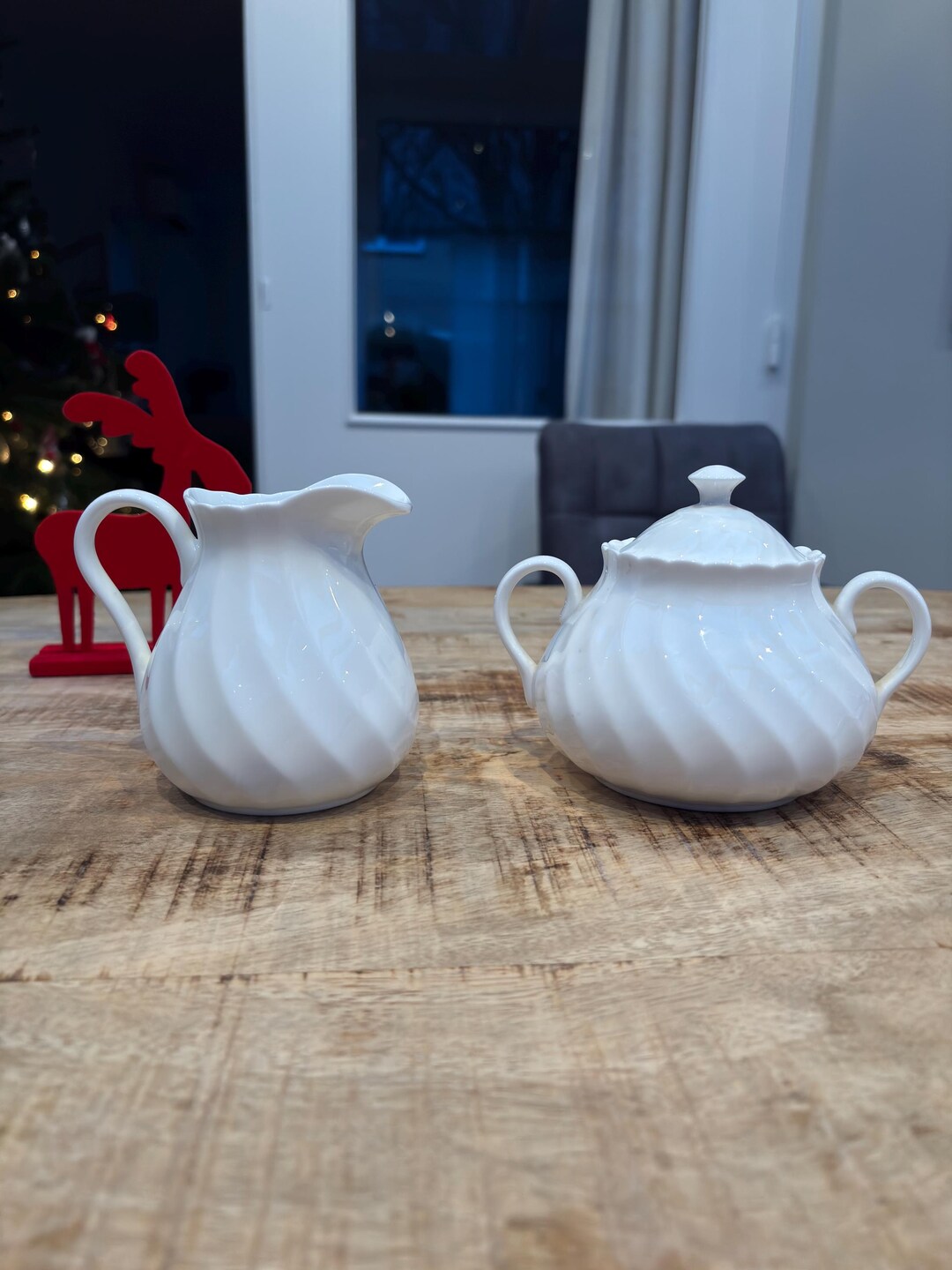 Elegant Wedgwood Candlelight – Big White Sugar Bowl & Milk Jug Set - Etsy