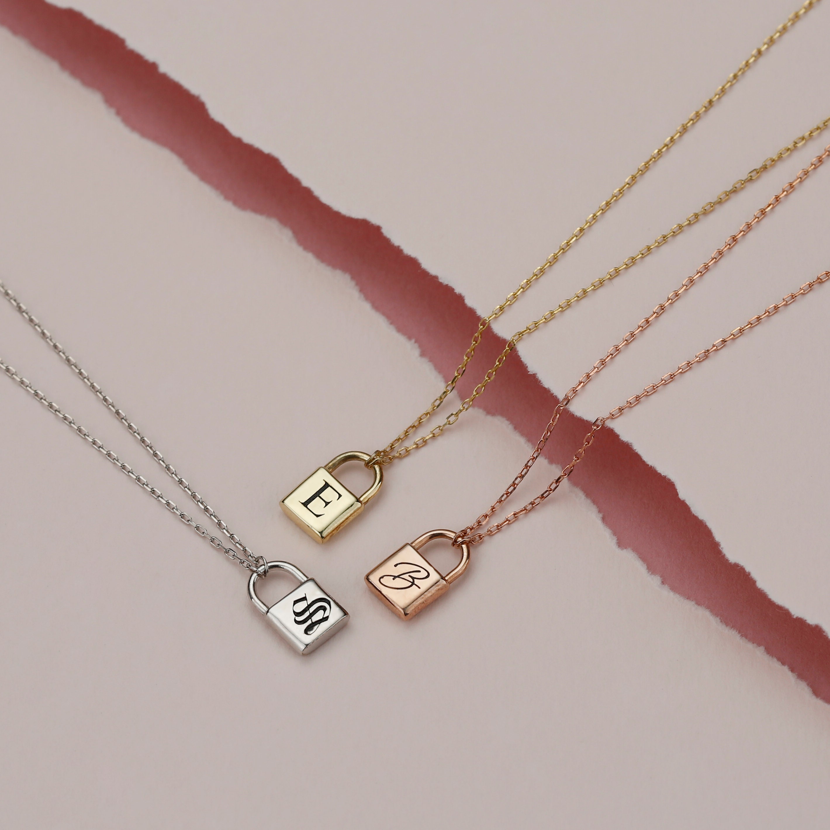 Initial Padlock Necklace Tiny Lock Necklaceminimalist - Etsy