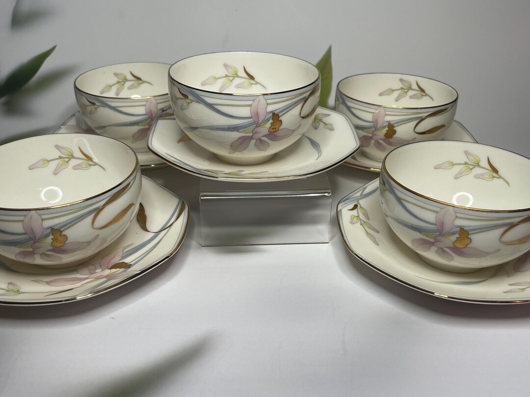 Set of 5 Vintage Hoya Japanese Tea Cups & Saucers Made in Japan - Etsy