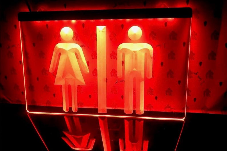 Toilets Arrow Washroom Restroom LED Neon Sign - Etsy