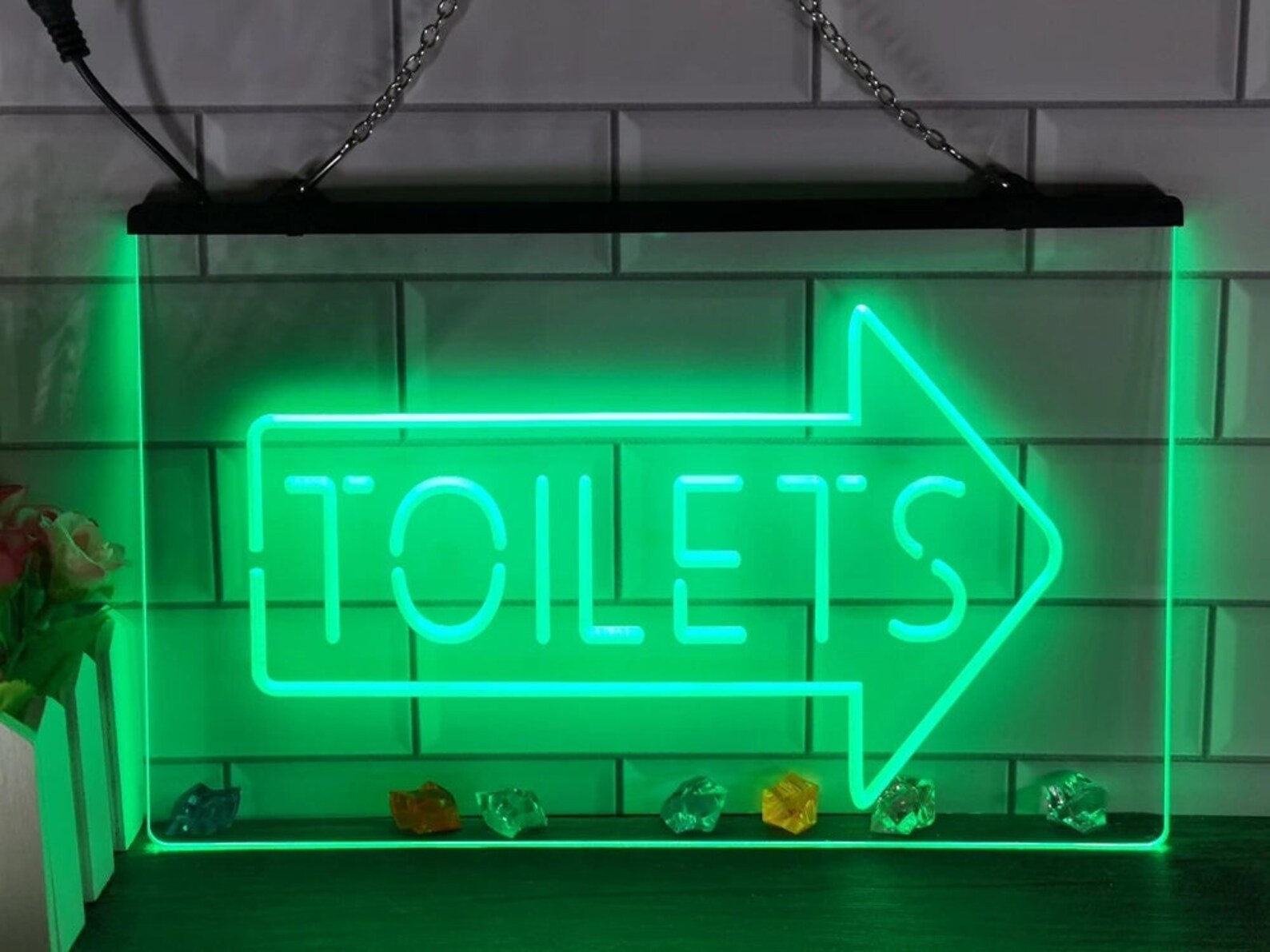 Toilets Arrow Washroom Restroom LED Neon Sign - Etsy