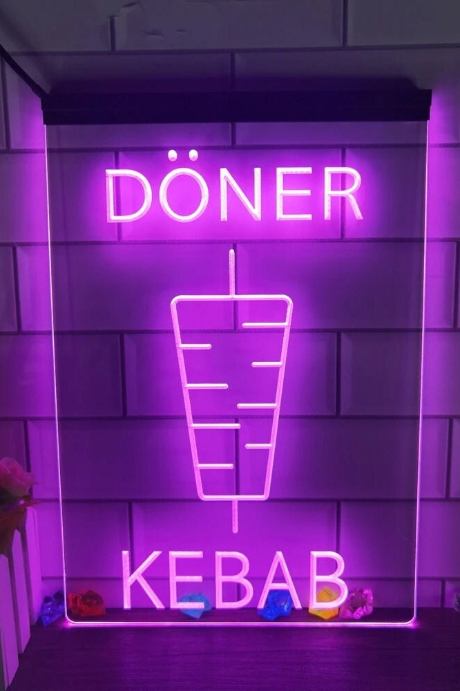 Doner Kebab Restaurant Caf Decoration Bar LED Neon Sign - Etsy