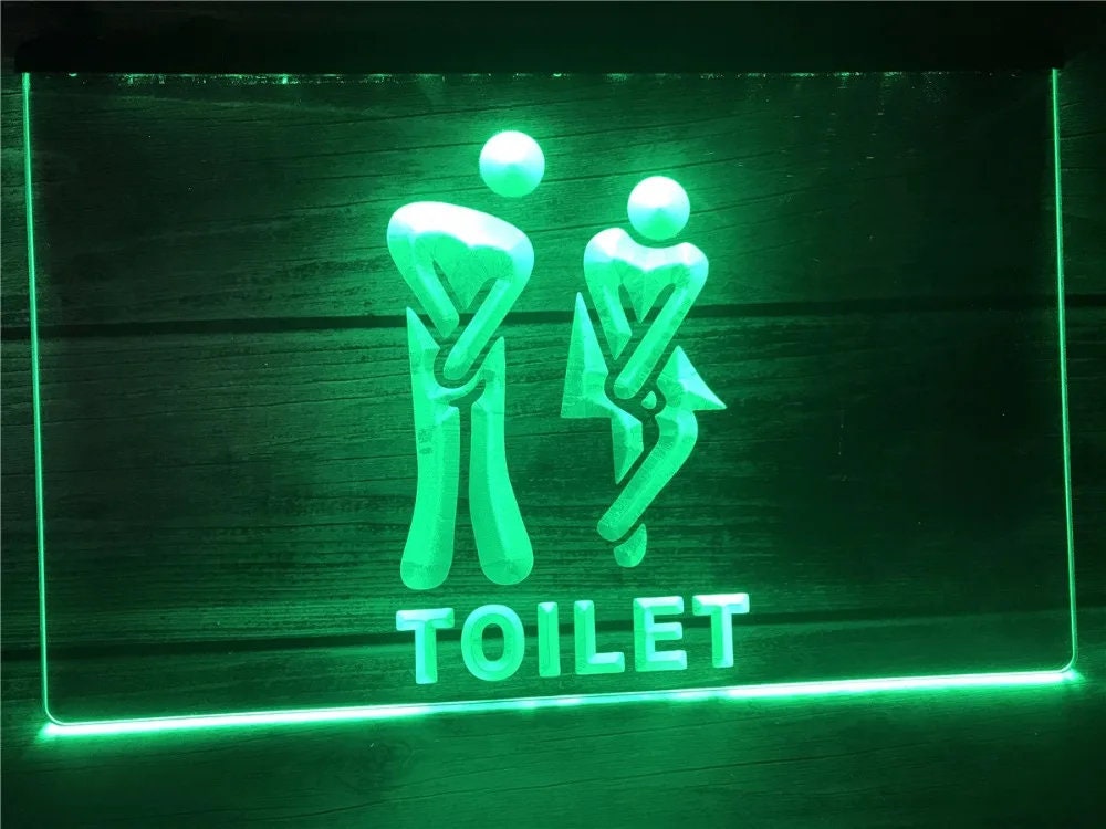 Funny Toilet Entrance Led Neon Sign 3D Night Light - Etsy