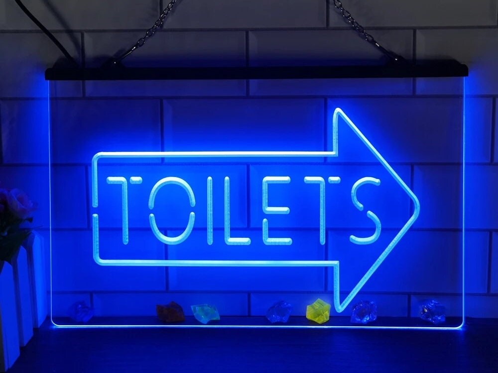 Toilets Arrow Washroom Restroom LED Neon Sign - Etsy