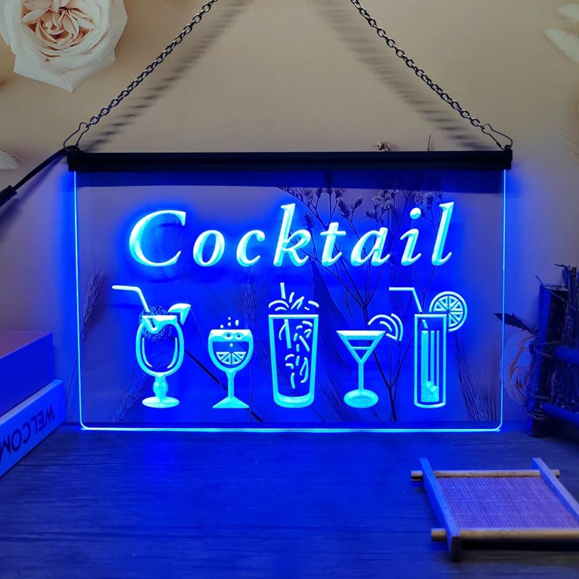 Cocktails Bar Lounge Restaurant Room Home Decor Led Neon Light Sign - Etsy