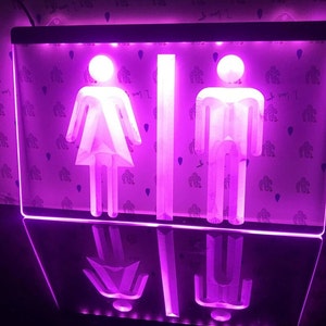 Toilets Arrow Washroom Restroom LED Neon Sign - Etsy