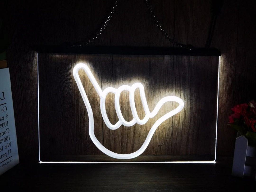 Shaka Hand LED Neon Sign: Bar, Game Room Wall Decor - Etsy UK