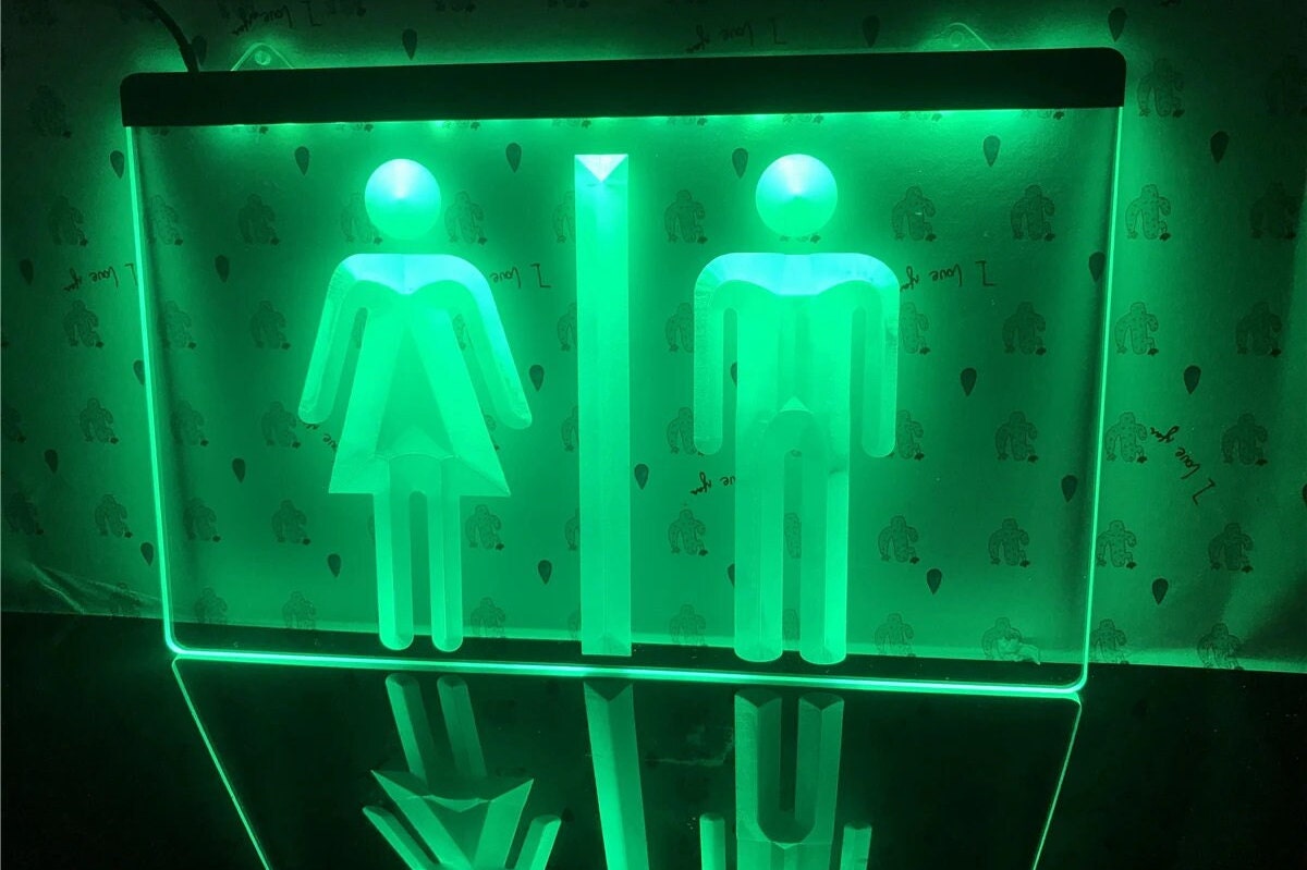 Toilets Arrow Washroom Restroom LED Neon Sign - Etsy
