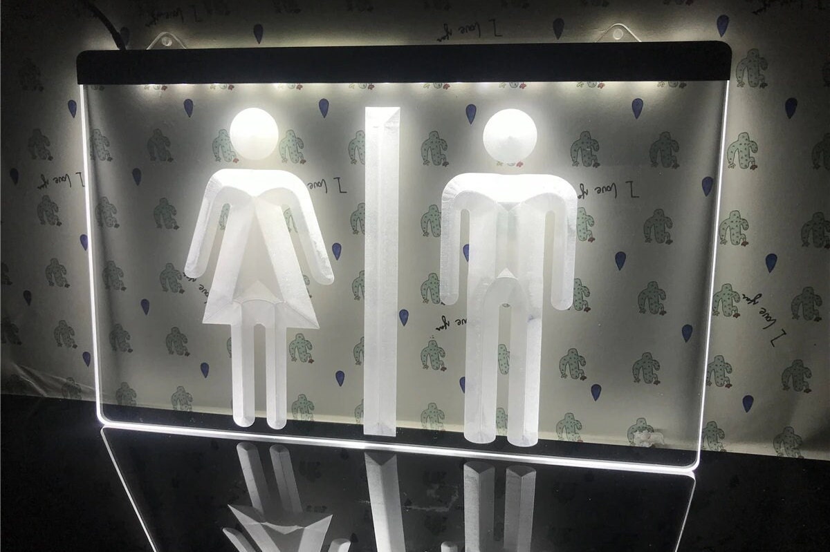 Toilets Arrow Washroom Restroom LED Neon Sign - Etsy