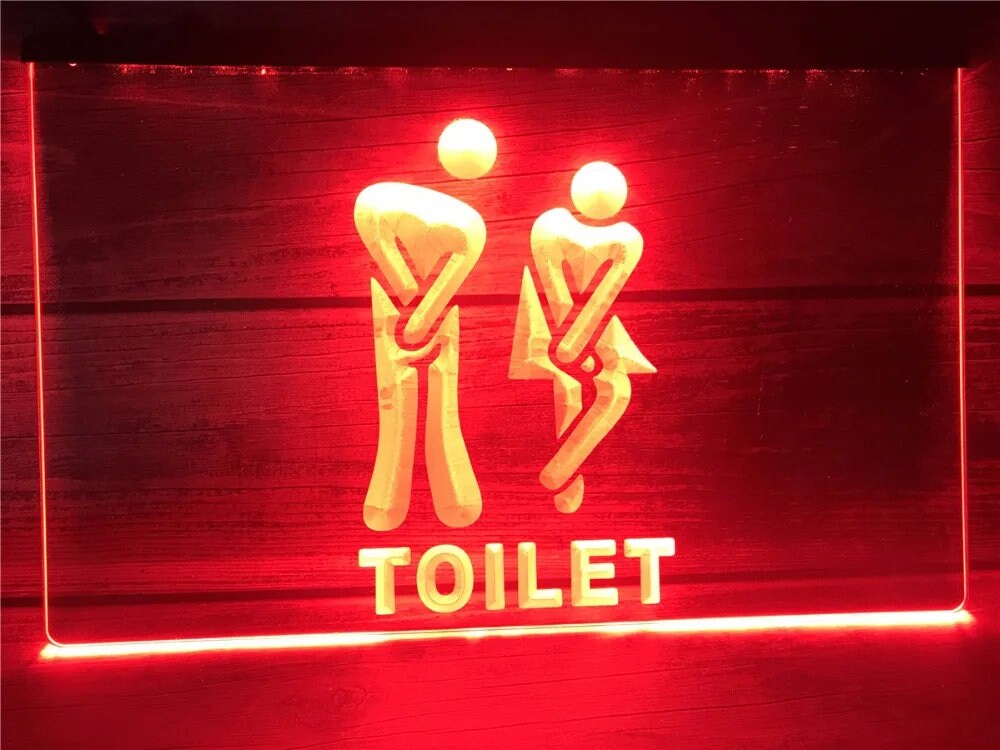 Funny Toilet Entrance Led Neon Sign 3D Night Light - Etsy