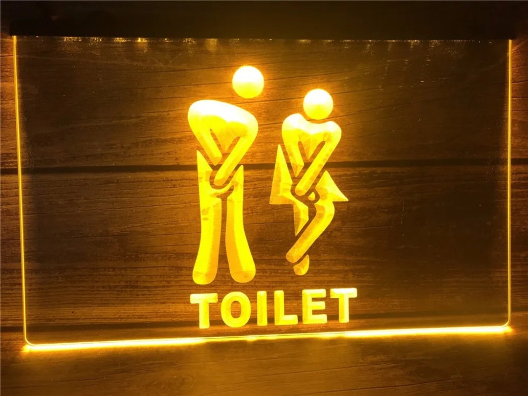 Funny Toilet Entrance Led Neon Sign 3D Night Light - Etsy