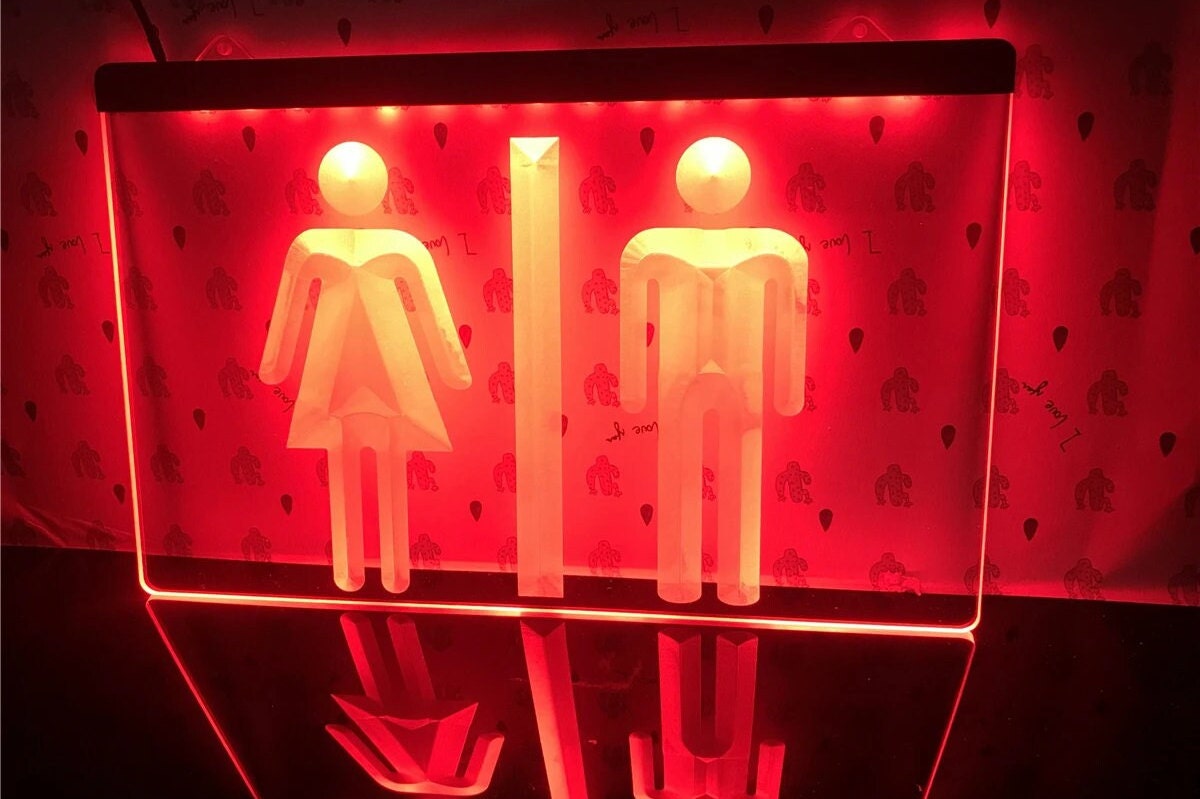 Toilets Arrow Washroom Restroom LED Neon Sign - Etsy
