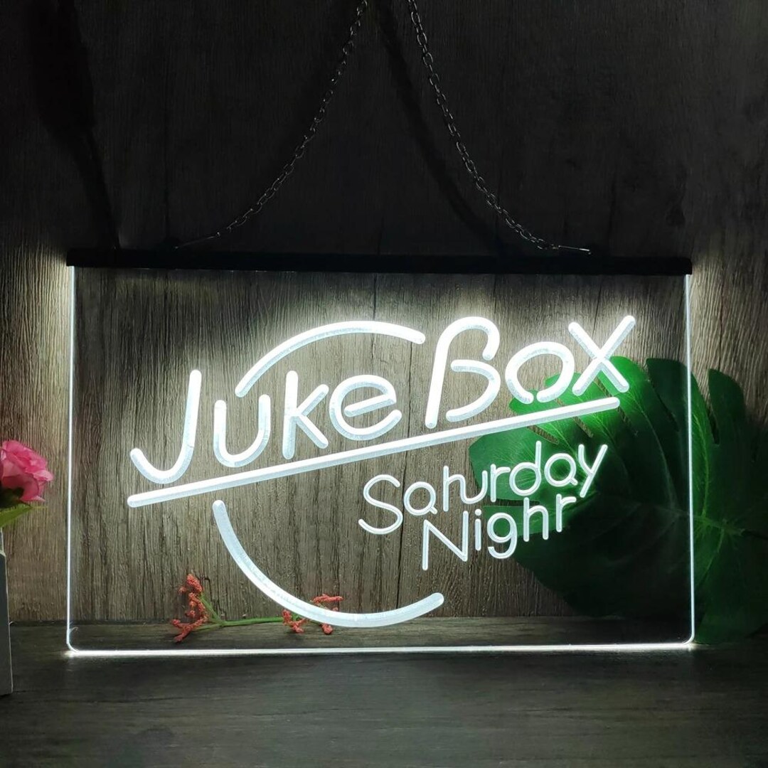 Juke Box Saturday Night Bar Pub LED Neon Sign Carving Wall Art Home Bar ...