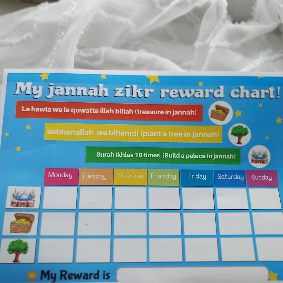 Jannah Zikr Reward Chart - Etsy