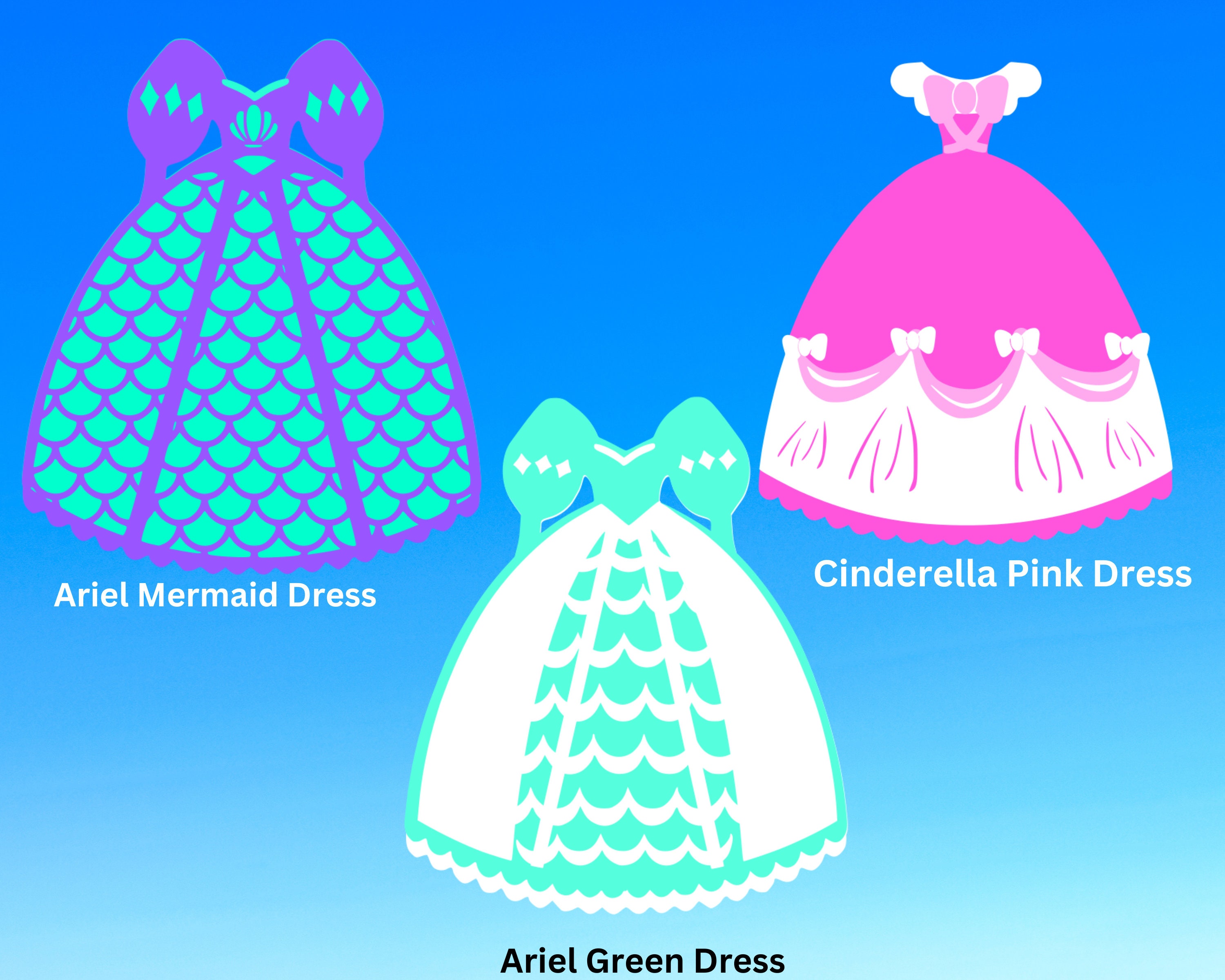 Princess Dress Bundle Princess Dress SVG Princess Cut File - Etsy