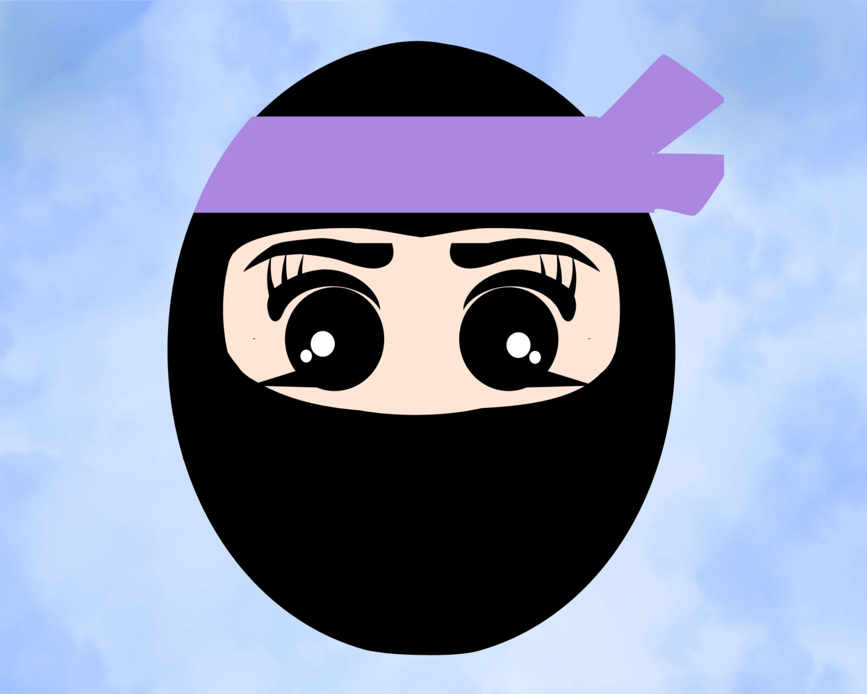 Ninja Face SVG: Birthday Party Decor (PNG, SVG) - Etsy