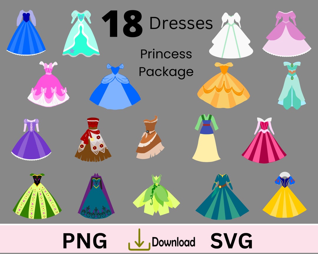 Princess Decorations. Princess Dress SVG, Princess Bundle. Paper Crafts ...