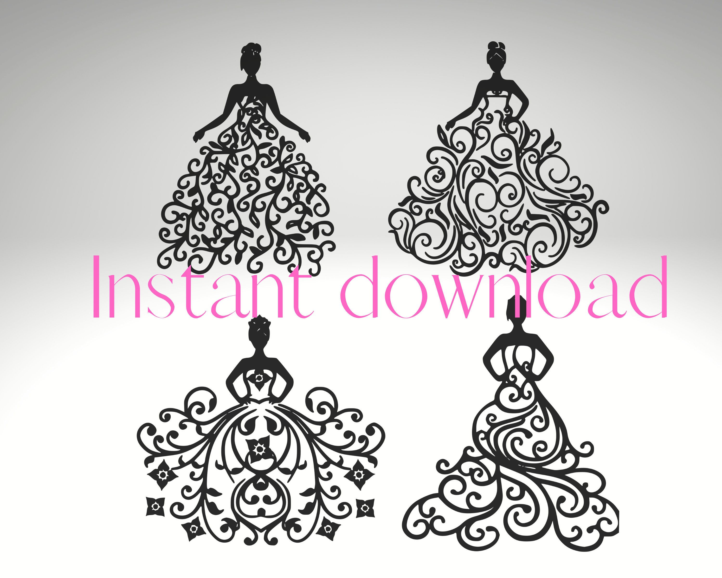 Princess Dress Svg Lacy Dress Wedding Princess Dress. Fancy. - Etsy