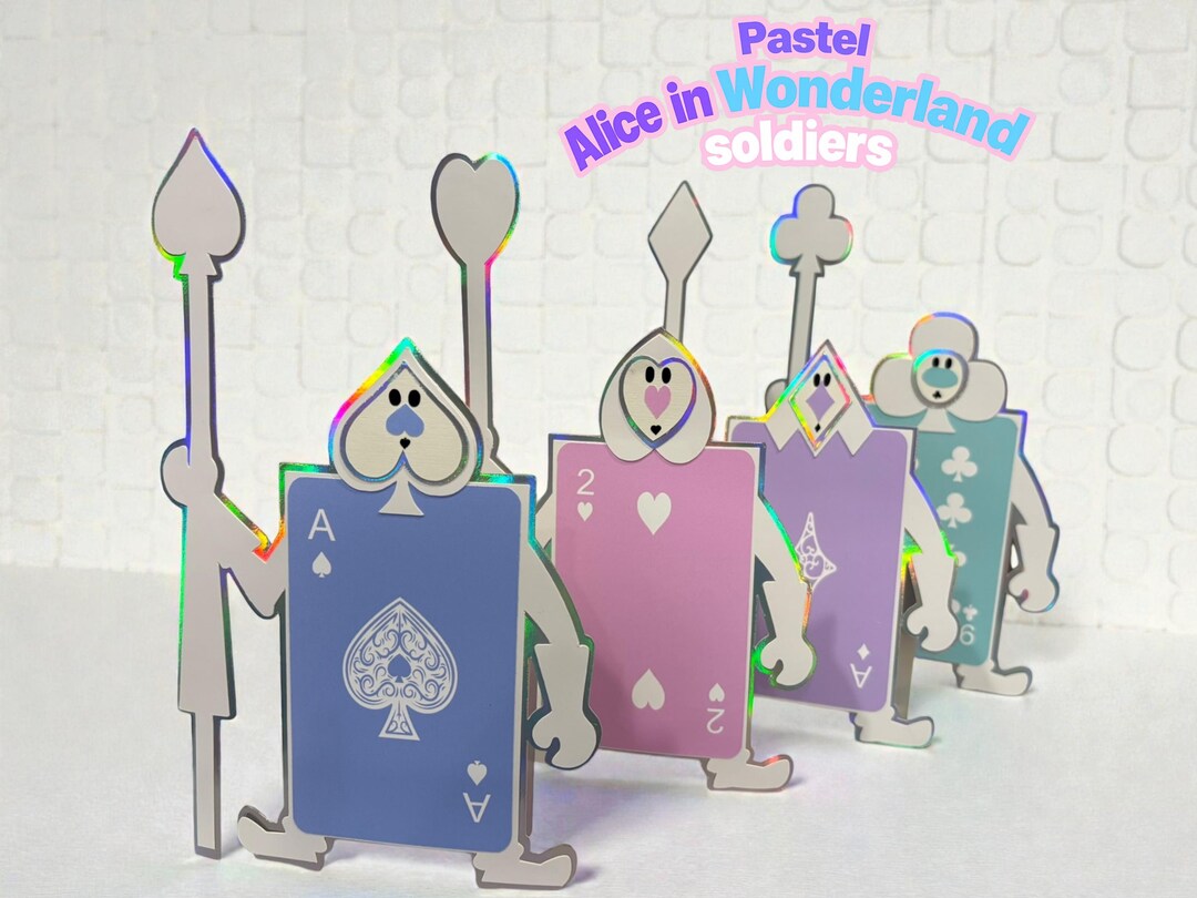 Alice in Wonderland Pastel Standing Card Soldiers |baby Showers and ...