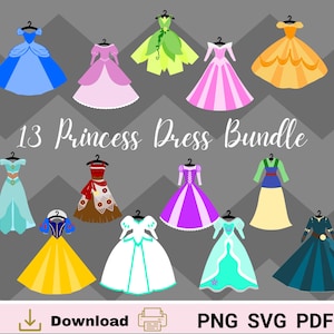 Princess SVG, Princess Bundle, 13 Different Dresses. - Etsy