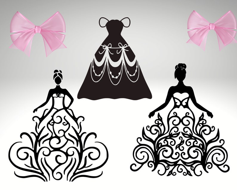 Princess Dress Svg Lacy Dress Wedding Princess Dress. - Etsy