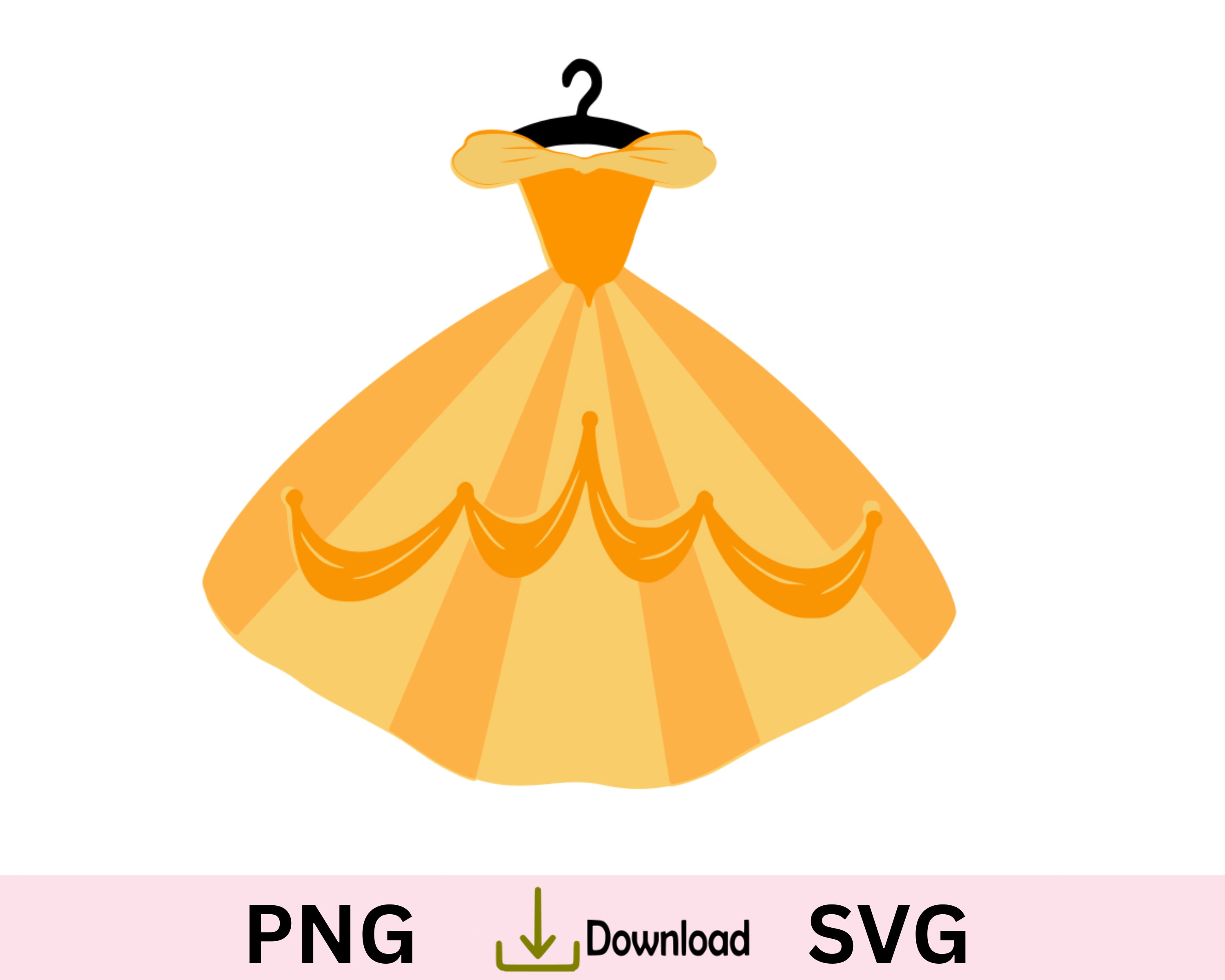 Princess Dress SVG, Fancy Dress, Belle SVG, Princess Stickers - Etsy