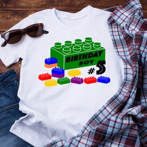 Building Blocks Birthday Shirt SVG PNG and Sublimation Bricks - Etsy