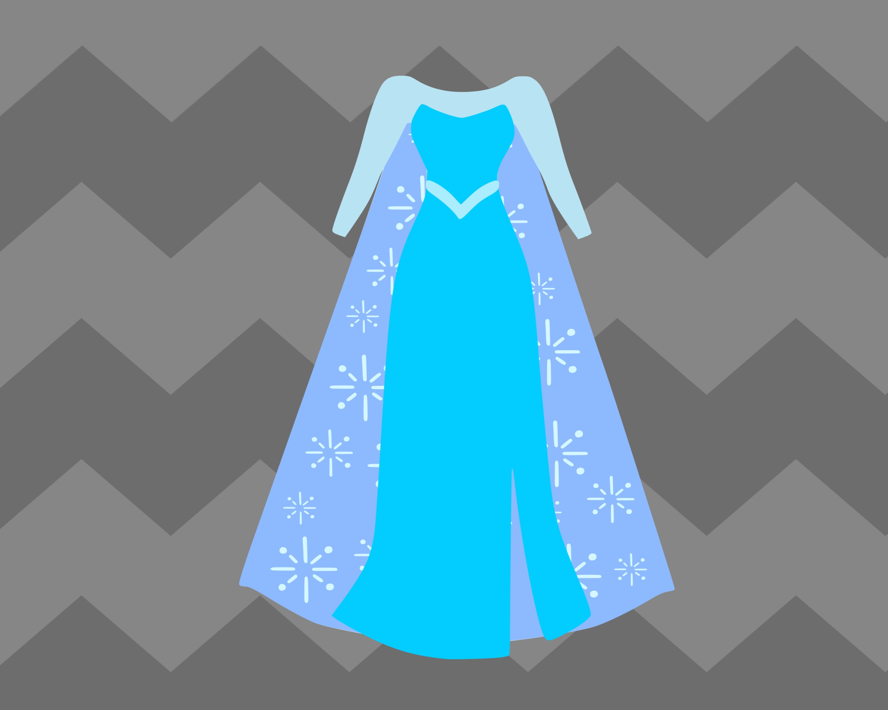 Elsa Princess Dress SVG: Frozen Birthday Party Decor (digital Download ...