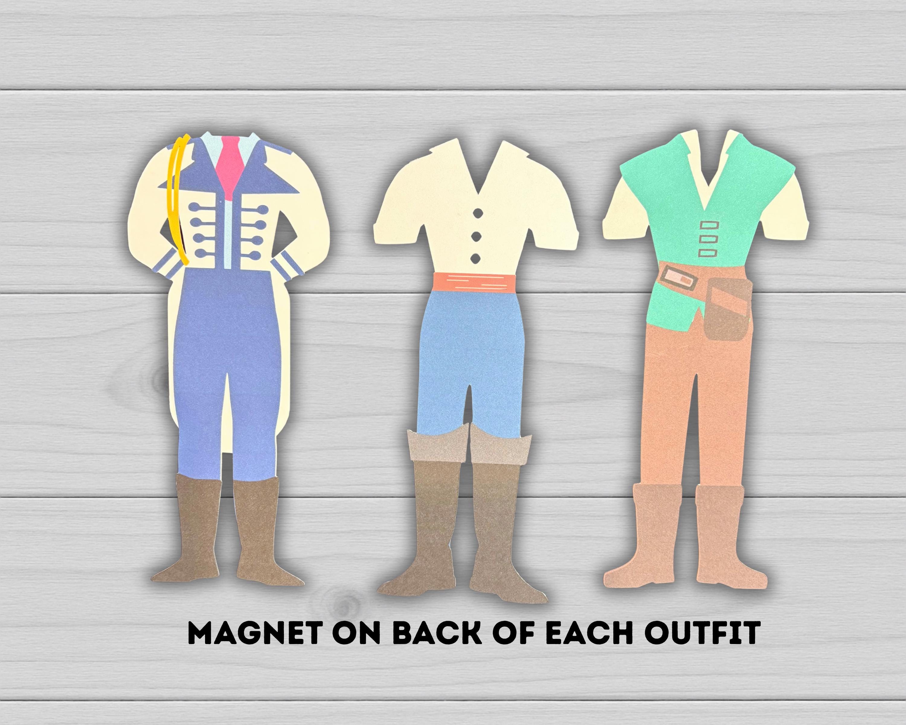 Magnetic Prince Paper Doll Set. 3 Dolls 7 Outfits Dress-up Playset - Etsy