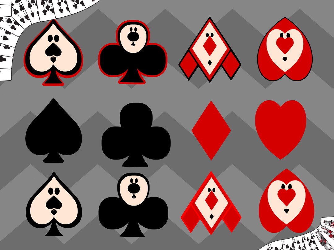 Alice in Wonderland Card Soldier Faces SVG, PNG, PDF Perfect for Crafts ...