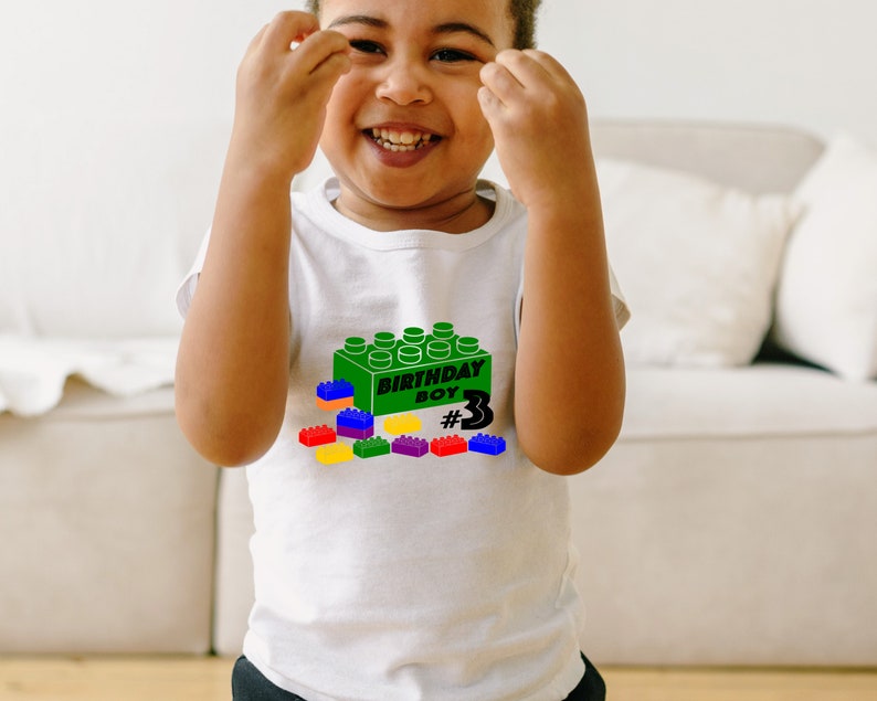 Building Blocks Birthday Shirt SVG PNG and Sublimation Bricks - Etsy