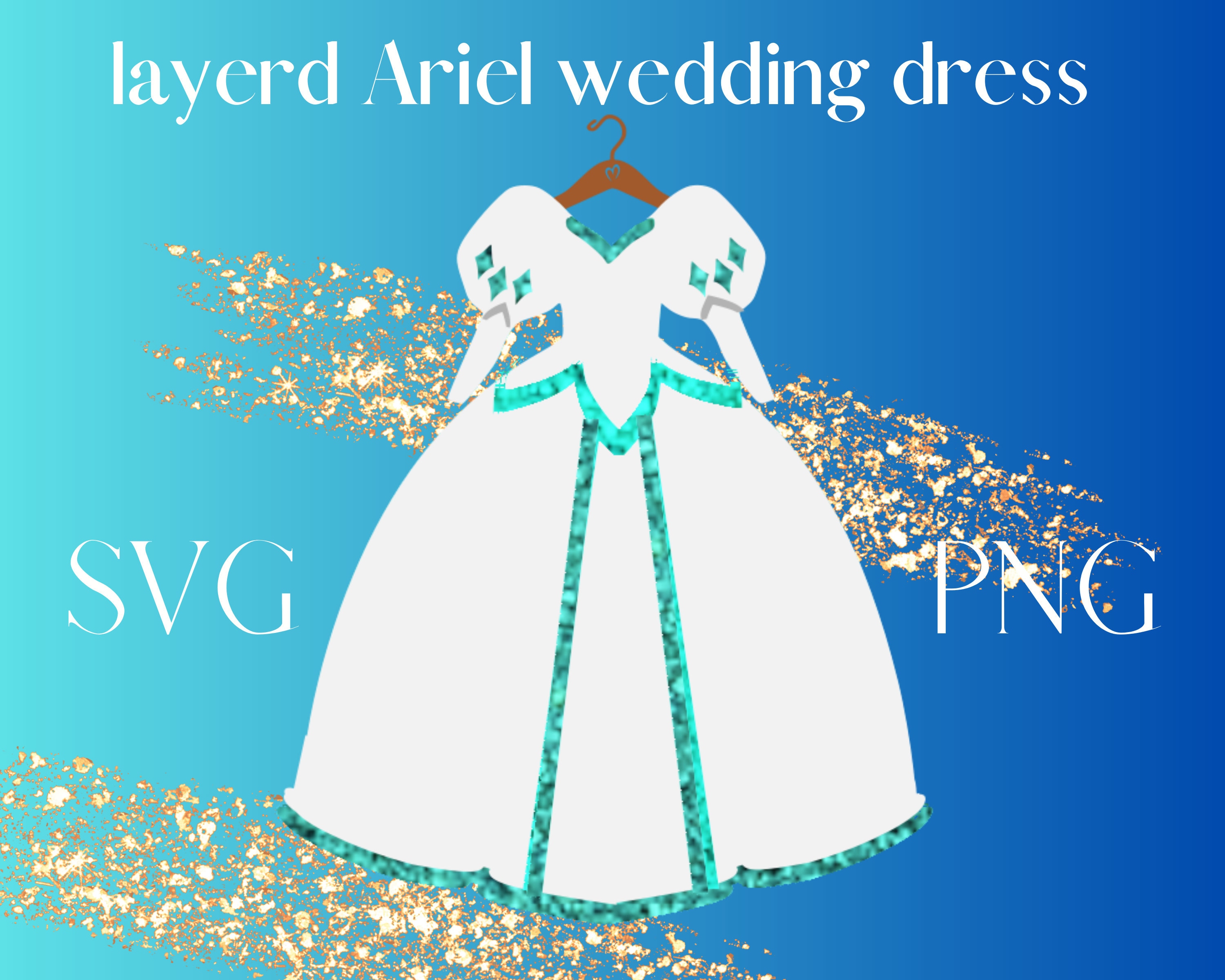 Princess Wedding Dress Layered Cut File Ariel Wedding Dress. - Etsy