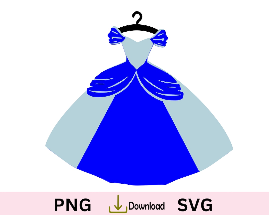 Princess Dress SVG, Fancy Party Dress, Birthday, Cinderella Little Girl ...