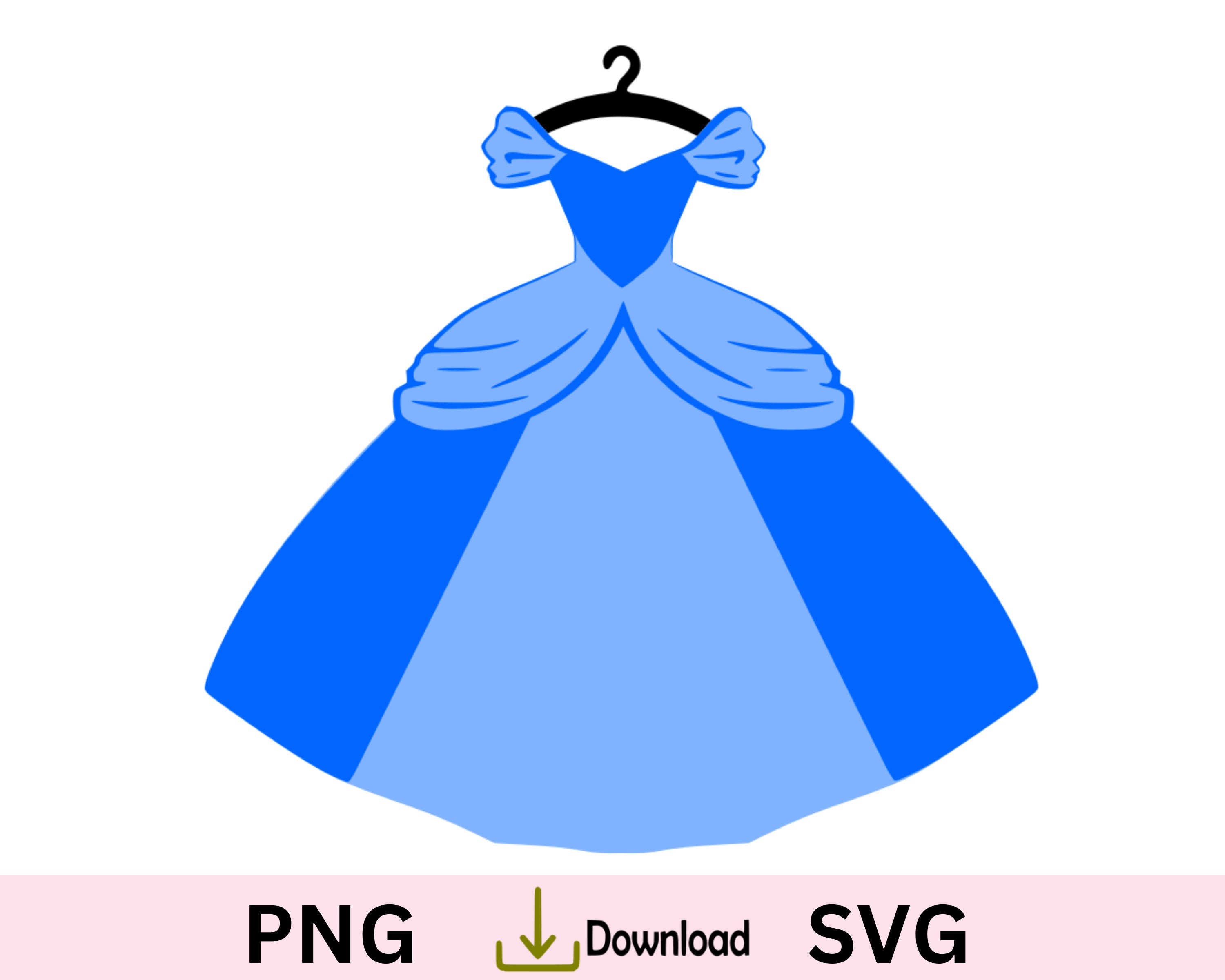 Vestido de princesa SVG y PNG, fiesta de niña Cenicienta. - Etsy España