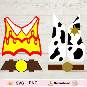 Woody and Jessie Vest Set | SVG & PNG Files for Quick and Easy DIY ...