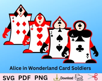 Alice in Wonderland Card Soldiers, Wonderland Party, Card Soldiers SVG ...
