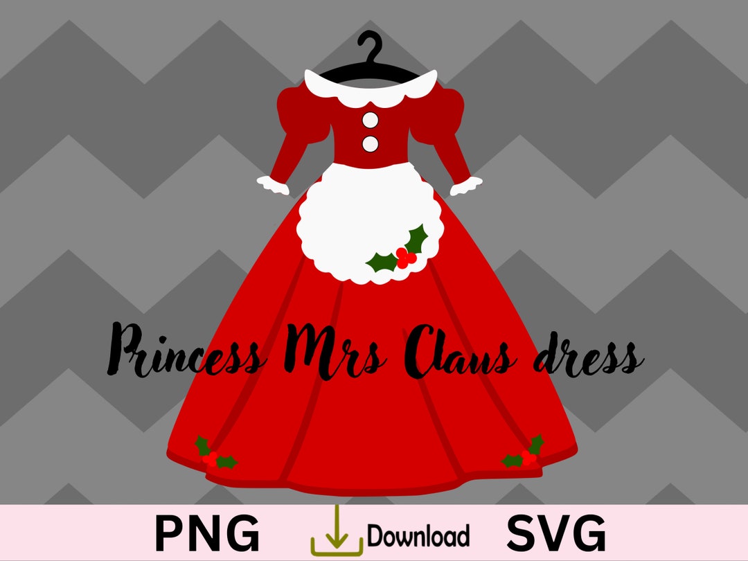 Mrs. Claus Princess Dress SVG: Christmas Ornament Paper Doll (digital ...