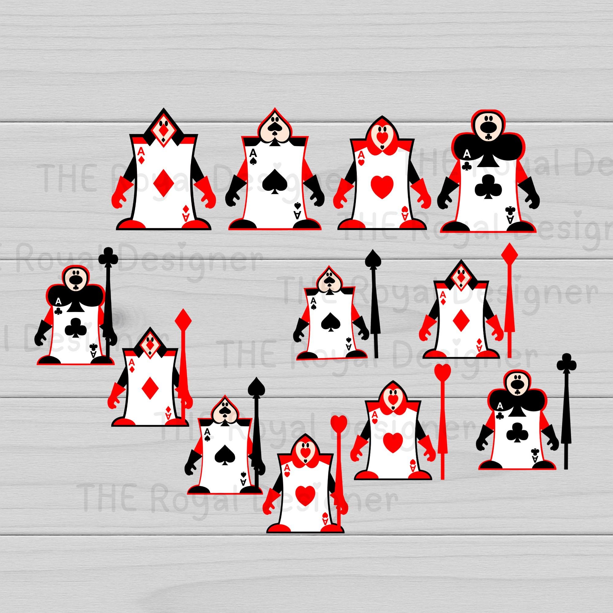 Alice in Wonderland Card Soldiers: Party Decor, Yard Signs (SVG, PNG ...