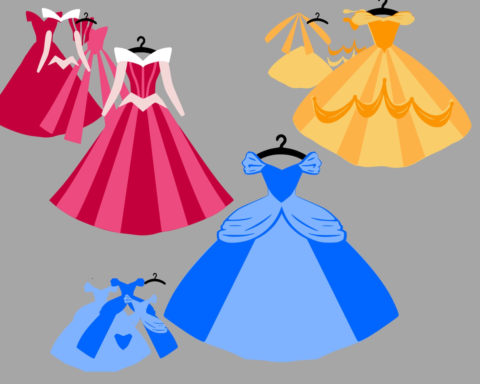 Princess SVG Princess Bundle 13 Different Dresses. - Etsy
