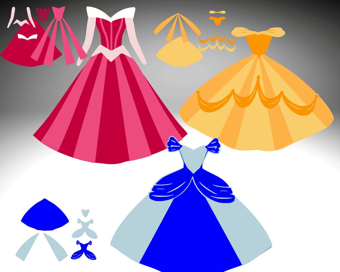 Princess SVG Princess Bundle 13 Different Dresses. - Etsy
