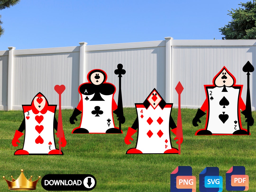 Alice in Wonderland Card Soldier Yard Signs: SVG, PNG, PDF - Etsy