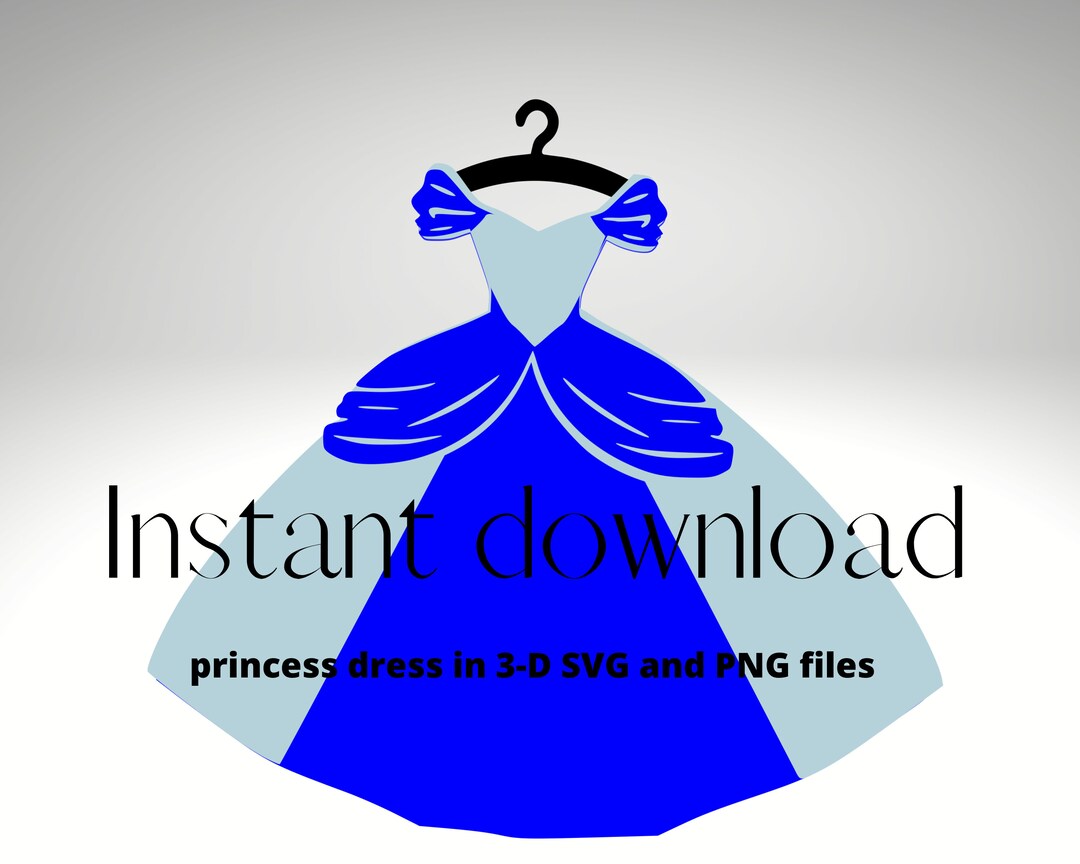 Princess Dress SVG and PNG Cinderella Little Girl Party. - Etsy