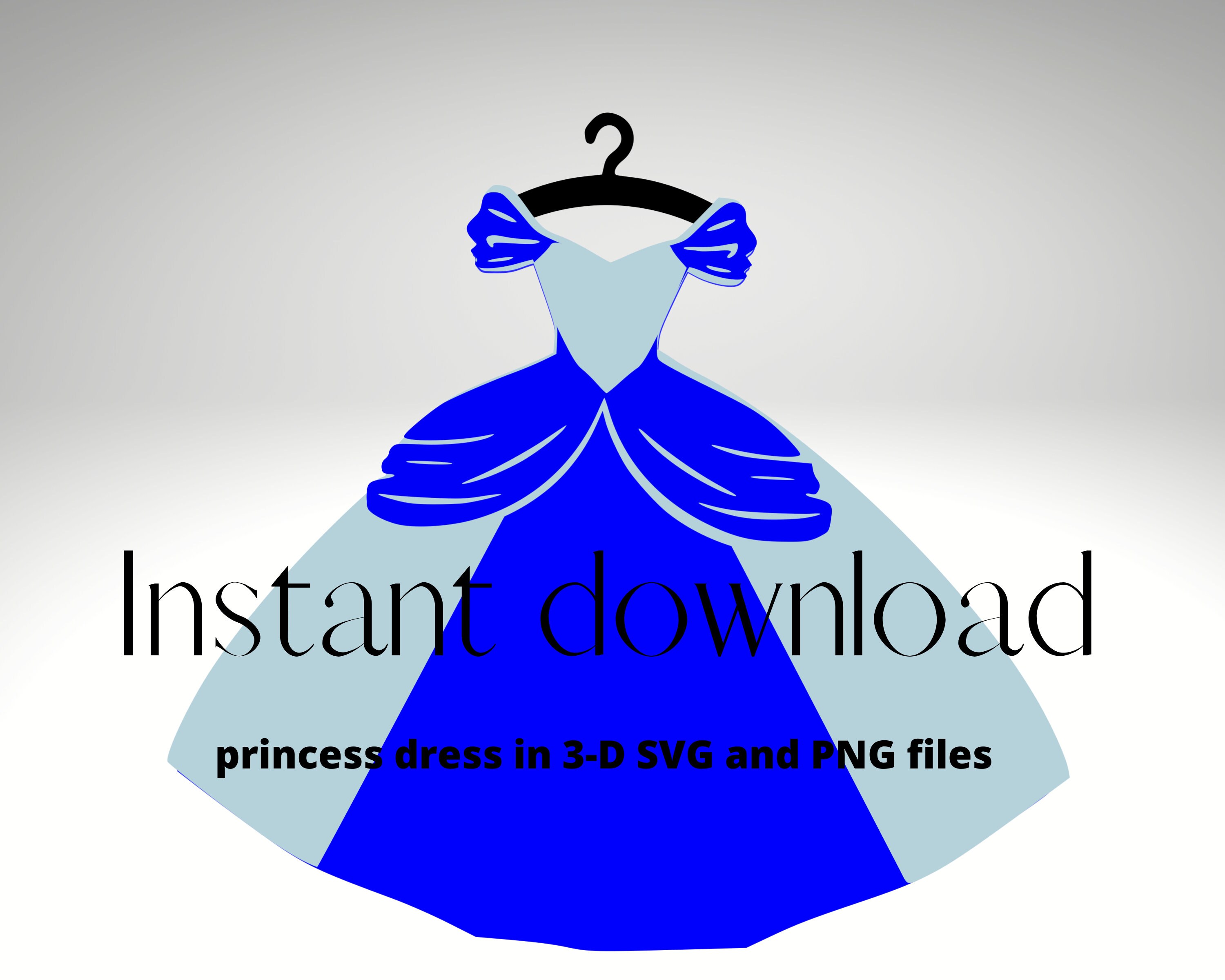 Princess Dress SVG and PNG Cinderella Little Girl Party. - Etsy UK