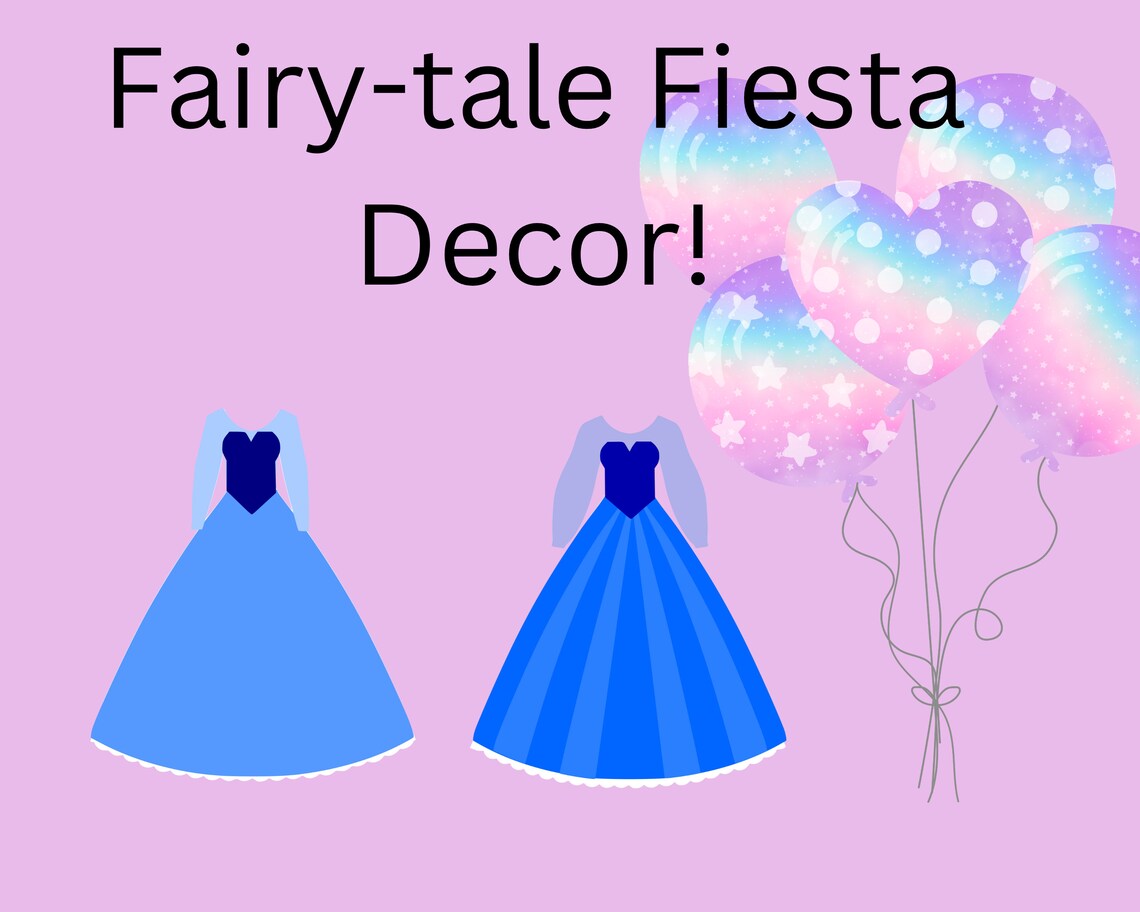 Princess Ariel Dress SVG: Peasant Dress, Party Decorations (digital ...