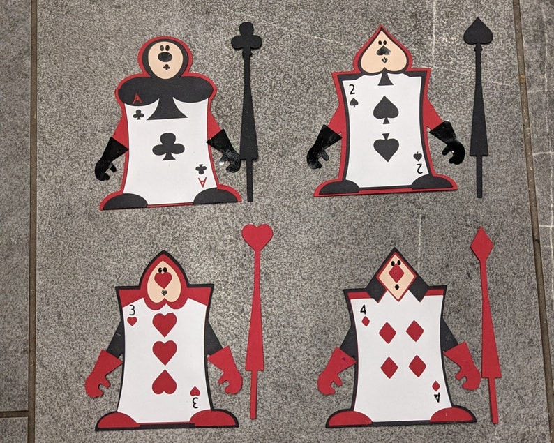 Alice in Wonderland Card Soldiers: 3D Foldable Standups (SVG, PDF, PNG ...