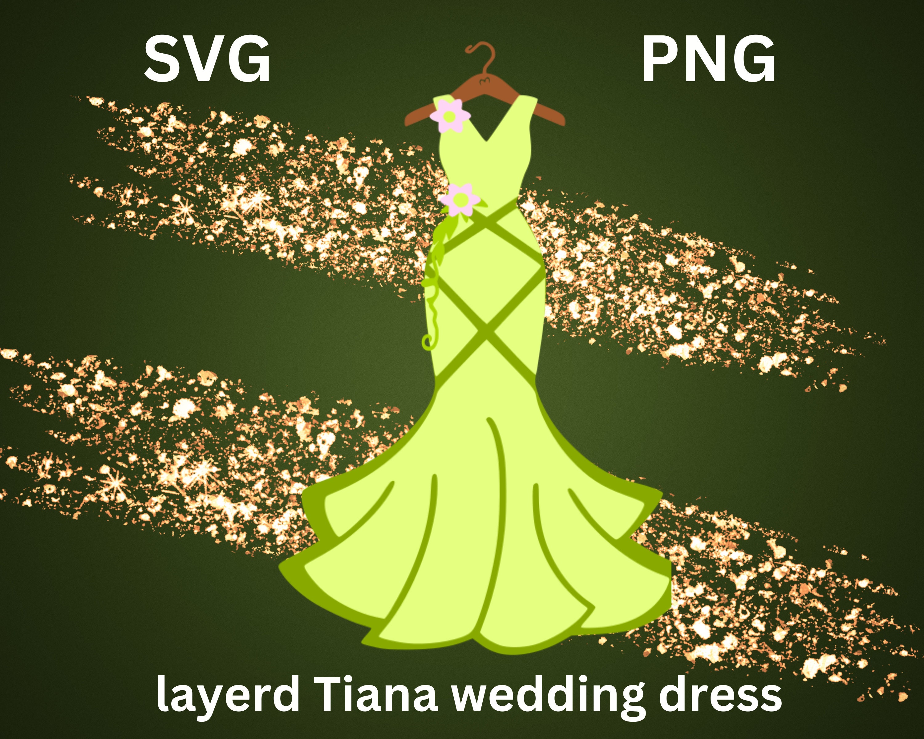 Princess Wedding Dress Layered Cut File Tiana Wedding Dress. - Etsy