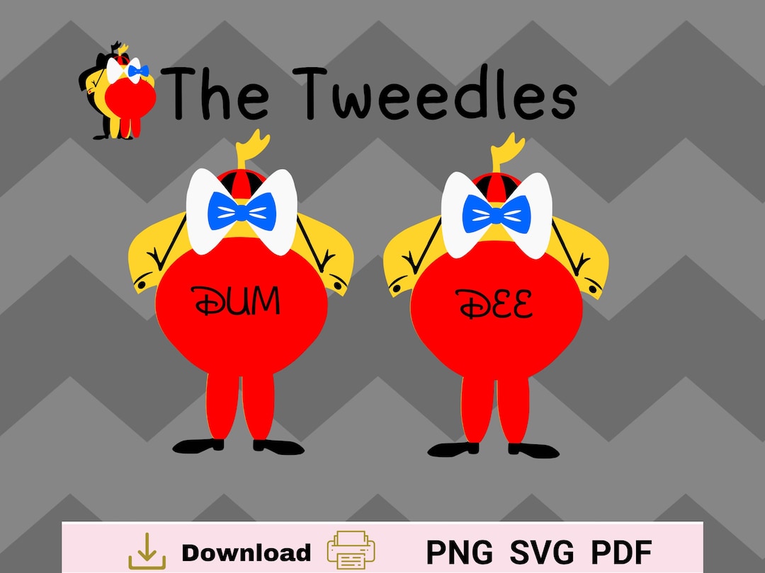 Tweedle Dee and Dum SVG: Twins Dress Files (SVG, PNG) - Etsy