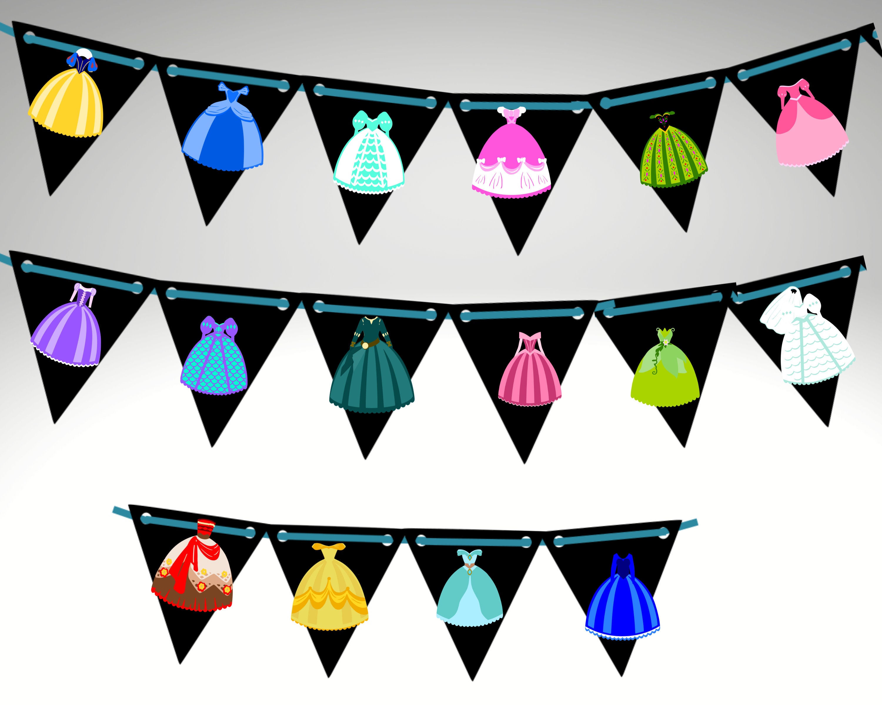 Princess Dress Bundle Princess Dress SVG Princess Cut File - Etsy