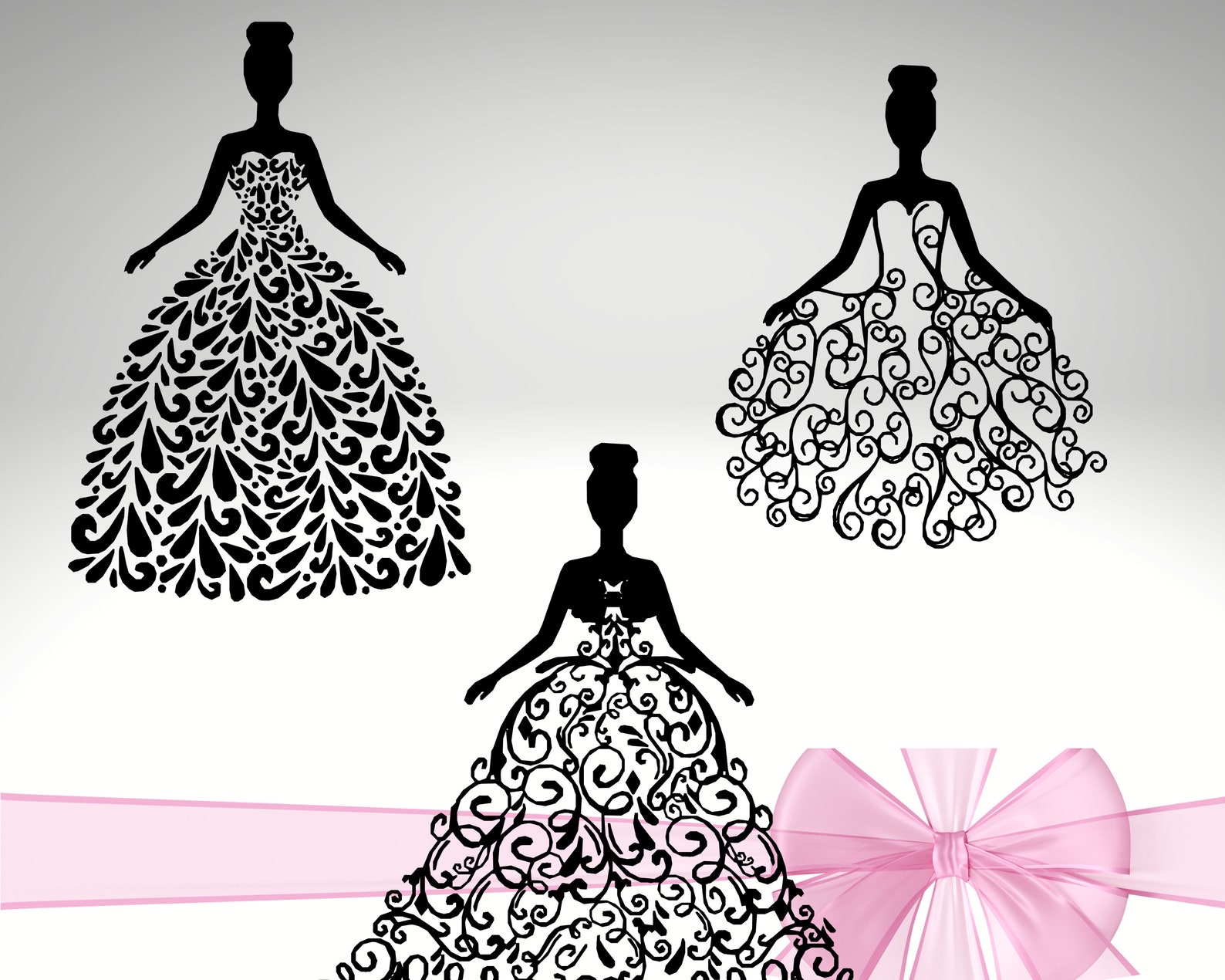 Princess Dress Svg Lacy Dress Wedding Princess Dress. - Etsy
