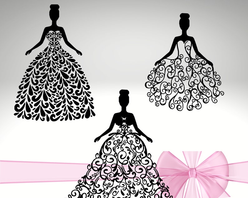 Princess Dress Svg Lacy Dress Wedding Princess Dress. - Etsy